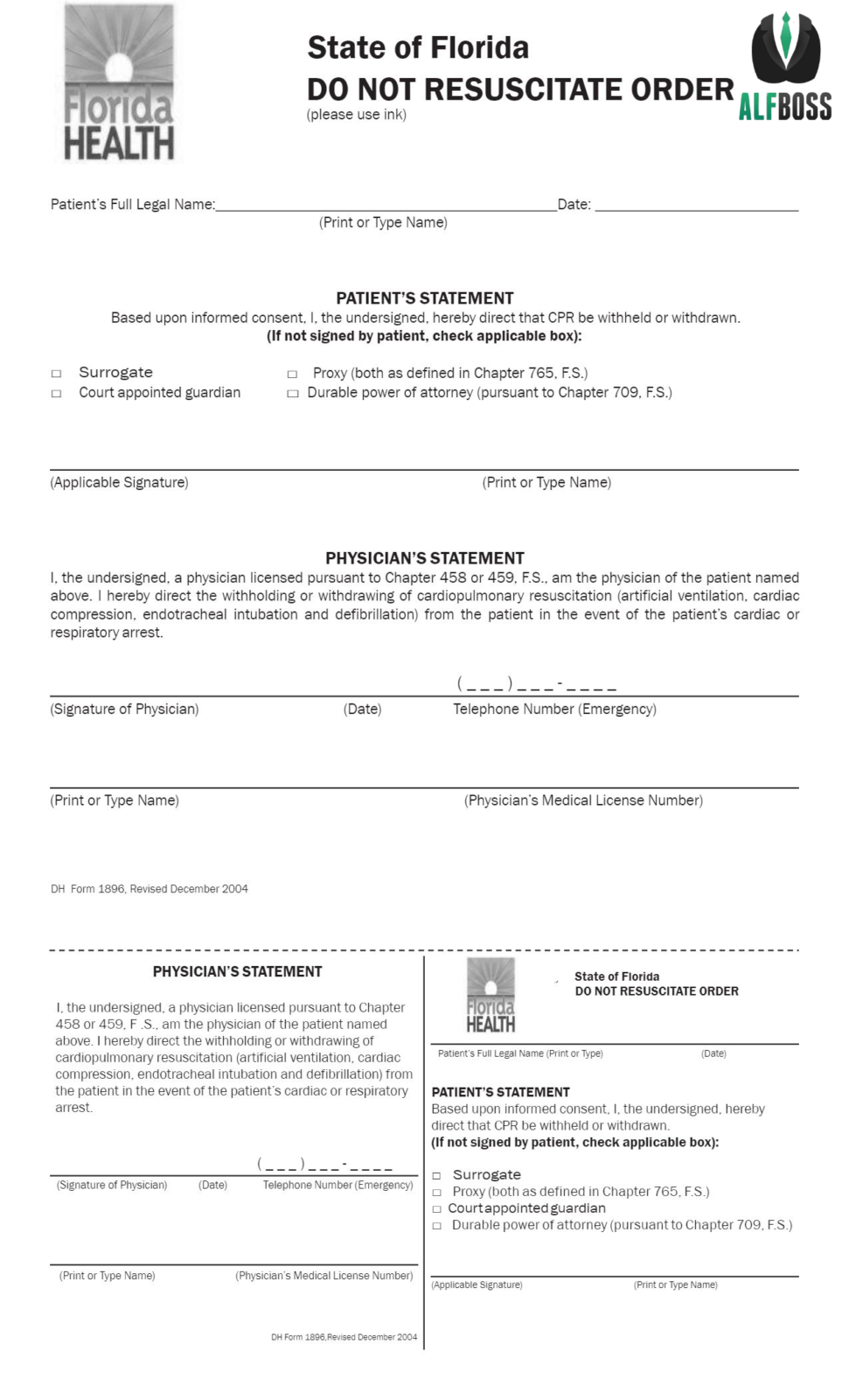 (DNR) Do Not Resuscitate Order Action Steps - ALF Boss