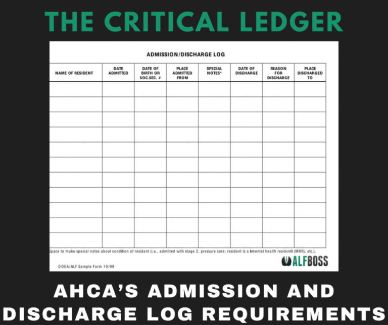 Mastering AHCA’s Admission and Discharge Log Requirements